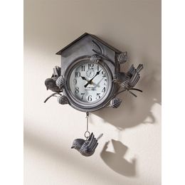 Wanduhr HEINE HOME, dunkelgrau, Wanduhren, B/H/T: 28cm x 33cm x 8cm, Wanduhr, B:28cm H:33cm T:8cm