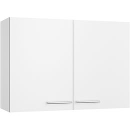 H&auml;ngeschrank Optifit "Lilly", wei&szlig; (wei&szlig;, wei&szlig;, schwarz stone), B:100cm H:70,4cm T:34,6cm, Holzwerkstoff, Schr&auml;nke, H&auml;ngeschrank, Breite 100 cm, 2 T&uuml;ren, 4 Einlegeb&ouml;den