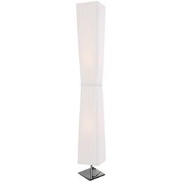 Salesfever Stehlampe "Leon", wei&szlig; (wei&szlig;, chromfarben), 2, &Oslash; 17cm H: 120cm, 1 Stk., Leuchten, Plissee Lampenschirm aus Latex, Stehlampe