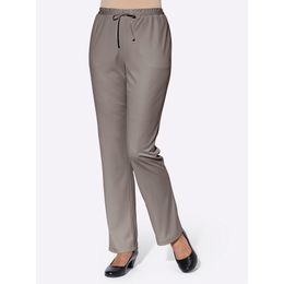 Jerseyhose Classic Basics, Damen, Gr. 25, Kurzgr&ouml;&szlig;en, grau (taupe), 100% Polyester, unifarben, lang, Hosen Jerseyhose
