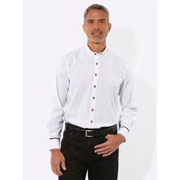 Langarmhemd CLASSIC, Herren, Gr. 41/42, Normalgr&ouml;&szlig;en, wei&szlig;, 50% Baumwolle, 50% Polyester, unifarben, gerade, Hemden Langarmhemd
