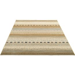 Teppich Gino Falcone "Cherina GF-132", beige, B:240cm H:8mm L:340cm, Viskose, Teppiche, Teppich, Ethno Design, gestreift, leichter Glanz, 100 % Viskose, Wohnzimmer