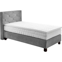 Boxspringbett, grau, B:105cm L:210cm, Bezug: 80% Baumwolle/20% Polyester, Westfalia Schlafkomfort, Komplettbetten, Boxspringbett, wahlweise mit Topper