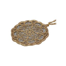 Kette mit Anh&auml;nger Firetti "Flower", gold (gelbgoldfarben, kristallwei&szlig;), Halsketten, Damen, Metall, L: 100 B: 3mm, Kette mit Anh&auml;nger, mit Glasstein, B:3mm