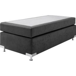 Boxspringbett "Holland", grau (anthrazit), B:92cm L:201cm, Microvelours (100% Polyester), Westfalia Schlafkomfort, Komplettbetten, Boxspringbett, ohne Kopfteil, frei im Raum stellbar