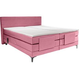 Boxspringbett Alina "Powell", rosa (altrosa gcp 8), B:192cm L:212cm, Chenille GCP (100% Polyester), Komplettbetten, Boxspringbett, inkl. Motor, Matratze und Topper, in unterschiedlichen Ausf&uuml;hrungen