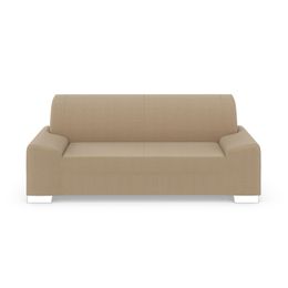 2,5-Sitzer DOMO collection "Anzio kubisches Design, flache Armlehnen, Breite 214cm", braun (cappucino), B:214cm H:85cm T:93cm, Sofas, 2 5-Sitzer, Mit Federkern