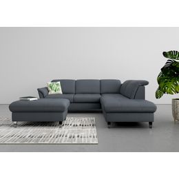 Sit & More Ecksofa SIT & MORE "Maggiore L-Form", grau (dunkelgrau), B:261cm T:224cm, 98% Polyester, 2% Polyamid, Sofas, Ecksofa, wahlweise mit Kopfteilverstellung, Bettfunktion und Stauraum