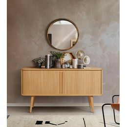 Sideboard WOODMAN "Rove", beige (natur), B:138cm H:75cm T:45cm, FSC-zertifizierter Holzwerkstoff, Sideboards, Sideboard, Kommode besonderes Design, Breite 138 cm, mit Eichenholzfurnier, FSC