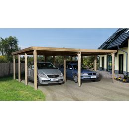 Doppelcarport Weka "Optima 2", braun, B/H/T: 215cm x, Carports, Doppelcarport
