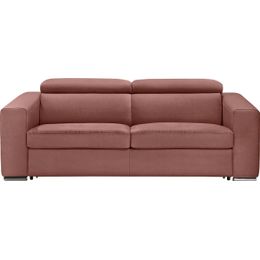2,5-Sitzer Egoitaliano "Cabiria, Design und super Sitzkomfort", braun (cedar wood), B:226cm H:97cm T:103cm, Sofas, 2 5-Sitzer, inkl. manuell verstellbarer Kopfst&uuml;tzen, mit Metallf&uuml;&szlig;en