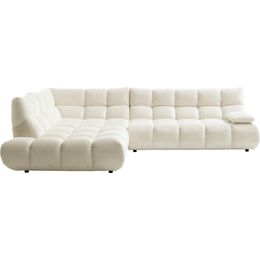 Ecksofa Home Affaire "Cozy Bubble, mit klappbarer Armlehne, Breite 324 cm", wei&szlig;, B:324cm H:85cm T:211cm, 100% Polyester, Sofas, Ecksofa, mit eleganter Steppung, Rundumbezug & weicher Polsterung