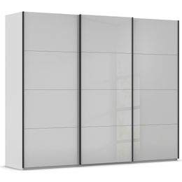 Schwebet&uuml;renschrank Rauch "Kleiderschrank Schrank Garderobe Schlafzimmerschrank SCALE-FYRA", grau (seidengrau, glas seidengrau, griffleisten schwarz), B:271cm H:223cm T:68cm, Holzwerkstoff, Schr&auml;nke, Schwebet&uuml;renschrank, edle viergeteilte T&uuml;ren mit Glas-Front viele Farben MADE IN GERMANY
