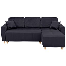 Ecksofa Home Affaire "Scania L-Form", grau (anthrazit), B:220cm H:86cm T:160cm, Microfaer (100% Polyester);Struktur fein (100% Polyester);Samtoptik (100% Polyester), Sofas, Ecksofa, wahlweise mit Bettfunktion und Bettkasten