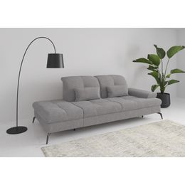 Sit & More Recamiere SIT & MORE "Amica, inkl. Sitztiefenverstellung und Armteilverstellung", hellgrau, B:231cm H:90cm T:122cm, 100% Polyester, Sofas, Recamiere, wahlweise mit Kopfteilverstellung und Stauraum
