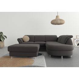 Sit & More Ecksofa SIT & MORE "Apulia L-Form", grau (fango), B:250cm H:78cm T:212cm, Webstoff (100% Polyester);Struktur weich (90% Polyester, 10% Polyamid);Luxus-Micofaser Euphoria (100% Polyester);Samtoptik (100% Polyester), Sofas, Ecksofa, wahlweise Bettfunktion, Bettkasten und Kopf- und Armteilverstellung
