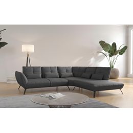 Ecksofa OTTO HOME "Mikado L-Form", grau (dunkelgrau), B:297cm H:88cm T:245cm, 95% Polyester 5% Polyamid, Sofas, Ecksofa, inkl. Sitztiefenverstellung und Armteilverstellung
