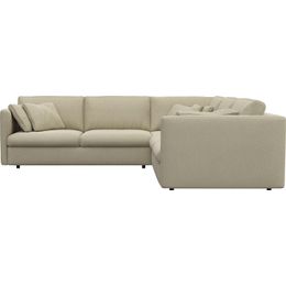Ecksofa FLEXLUX "Lovane gleichschenklig, bequem und komfortabel", beige (sandy beige), B:296cm H:84cm T:296cm, 100% Polyester, Sofas, Ecksofa, Weich & anschmiegsam, gro&szlig;e Sitztiefe auf Kaltschaum, Dekokissen inkl.