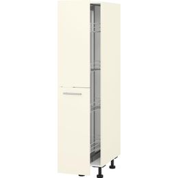 Apothekerschrank KOCHSTATION "KS-Scafa", beige (magnolia, nussbaum tabak), B:30cm H:150cm T:56cm, Schr&auml;nke, Apothekerschrank, Breite 30 cm, mit 4 Einlegek&ouml;rben