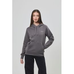 Kapuzensweatshirt Bench. "REION_HOODY", Damen, Gr. 36, schwarz (charcoal), Sweatware, Obermaterial: 60% Baumwolle, 40% Polyester, bedruckt, Rundhals, Rippb&uuml;ndchen, Sweatshirts Kapuzensweatshirt