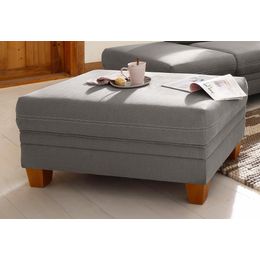 Hocker Home Affaire "Husum", grau, B:99cm H:45cm T:65cm, Luxus-Microfaser mit Druck (100% Polyester);Luxus-Microfaser in Lederoptik (100% Polyester);Luxus-Microfaser ALTARA NUBUCK (100% Polyester), Hocker, Hocker, mit Kontrastnaht
