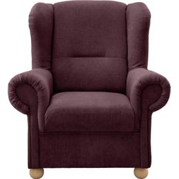 Ohrensessel Home Affaire "Torello", bordeaux, B:92cm H:102cm T:89cm, 100% Polyester, Sessel, Ohrensessel