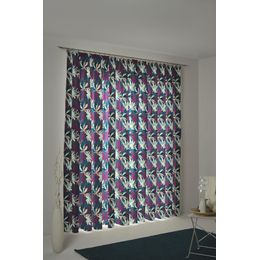 Vorhang Adam "Jungle" Gr. 4, bunt (dunkelblau, lila), B:145cm H:245cm, Jacquard, Baumwolle (Bio-Baumwolle), Gardinen, Vorhang, aus 100% Bio-Baumwolle
