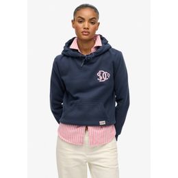 Kapuzensweatshirt Superdry "Sd&co Neon Hood", Damen, Gr. L, navy, Sweatware, Obermaterial: 100% Baumwolle, unifarben, regular fit normal, Rundhals, Rippb&uuml;ndchen, Sweatshirts Kapuzensweatshirt