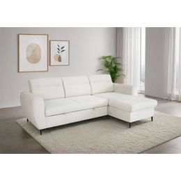 Ecksofa TRENDS BY HG "Bella L-Form, B: 248 cm", b631 loft 1 cream, B:248cm H:87cm T:153cm, 100% Polyester, Sofas, Ecksofa, mit Bettfunktion & Bettkasten