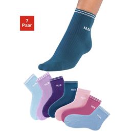 H.I.S. Kurzsocken H.I.S, Damen, Gr. 39-42, bunt (hellblau, rosa, petrol, lila, blau, helllila, beere), Baumwolle, Polyamid, geringelt, uni, Socken Kurzsocken, mit Vollfrottee