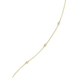 Goldkette ONE ELEMENT "0,11 ct Diamant Brillant Halskette Rundankerkette aus 585 Gelbgold 45 cm" Gr. 45, gold, Halsketten, Damen, mit Brillant, Gelbgold 585, Goldkette