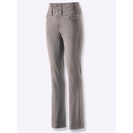 5-Pocket-Jeans Inspirationen, Damen, Gr. 19, Kurzgr&ouml;&szlig;en, blau (light grau, denim), 56% Baumwolle, 19% Polyester, 14% Lyocell, 10% Viskose, 1% Elasthan, unifarben, lang, Jeans 5-Pocket-Jeans
