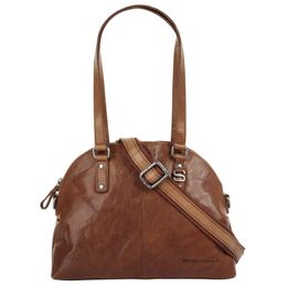 SPIKES & SPARROW Shopper SPIKES & SPARROW, Damen, Gr. B/H/T: 27cm x 25cm x 6cm onesize, braun (cognac), Leder, leicht gl&auml;nzend, unifarben, Taschen Shopper, echt Leder