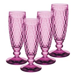Villeroy & Boch Sektglas VILLEROY & BOCH "Sektgl&auml;ser Boston Coloured 145 ml 4er Set", pink (berry), Glas, Trinkgef&auml;&szlig;e, Sektglas