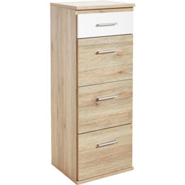 Hochkommode wimex "Joker", wei&szlig; (eichefarben san remo, wei&szlig;), B:46cm H:121cm T:40cm, Sideboards, Hochkommode, Schminkschrank Schminkkommode mit 4 Schubladen