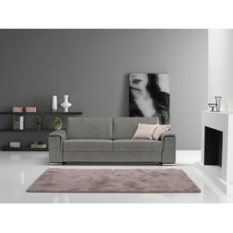 Schlafsofa Egoitaliano "Cecilia, modern & elegant, erstklassiger Sitzkomfort, Dauerschl&auml;fer", grau (steingrau), B:234cm H:85cm T:102cm, Luxus-Micofaser Lederoptik (100% Polyester) ist ein neues technisches Gewebe mit einem visuellen und taktilen Aspekt, der dem Nubuk sehr nahe kommt, mit innovativen Eigenschaften. Seine au&szlig;erordentliche Weichheit kommt von einem exklusiven Produktionsprozess, der 