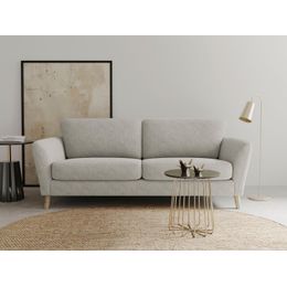 3-Sitzer Home Affaire "MARSEILLE 3er Sofa 206 cm, Cord, Flachgewebe, Struktur, Webstoff", grau (light grau), B:206cm H:88cm T:90cm, Webstoff (100% Polyester);Struktur fein (58% Polyester, 22% Polypropylen);Filzoptik (100% Polyester), Sofas, 3-Sitzer, Massivholzbeine Eiche, Landhausstil, Wellenunterfederung