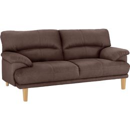 3-Sitzer Trendmanufaktur "Cecilia, Sofa in italienischem Design", braun, B:200cm H:87cm T:90cm, Sofas, 3-Sitzer, mit tollem Sitzkomfort, extrabequeme Armlehnen, Holzf&uuml;&szlig;e