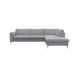 Ecksofa FLEXLUX "Fiore, Sitzaufbau mit hochwertigem Kaltschaum f&uuml;r mehr Sitzkomfort", grau (sophisto gre), B:273cm H:85cm T:225cm, 100% Polyester, Sofas, Ecksofa, breite Armlehnen, L-Form, F&uuml;&szlig;e Alu/Eiche