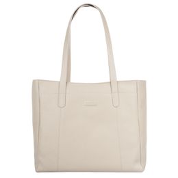 Reisetasche Bugatti "ELSA", Damen, Gr. B/H/T: 39cm x 37cm x 16cm onesize, wei&szlig;, Leder, leicht gl&auml;nzend, unifarben, Taschen Reisetasche, echt Leder