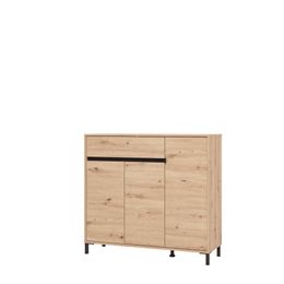 Schuhkommode Home Affaire "Flannan, Schuhregal, Schuhschrank, Gesamth&ouml;he 109,5 cm", artisan eiche, B:118,5cm H:109,5cm T:40cm, Holzwerkstoff, Sideboards, Schuhkommode, sechs Regale und eine Schublade, Gesamtbreite 118,5 cm