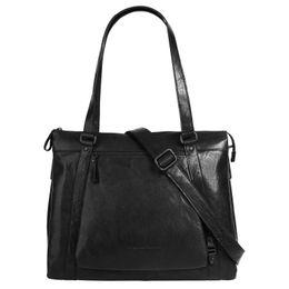 SPIKES & SPARROW Shopper SPIKES & SPARROW, Damen, Gr. B/H/T: 42cm x 31cm x 11cm onesize, schwarz, Leder, leicht gl&auml;nzend, unifarben, Taschen Shopper, echt Leder