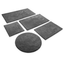 Badematte WECON HOME BASICS "Erik", granit grau, H:20mm, Baumwolle, Badematten, Badematte, waschbar, rutschfest, sehr weich, strapazierf&auml;hig, pflegeleicht