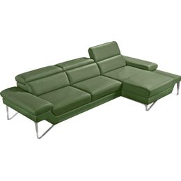 Ecksofa Egoitaliano "Princess, elegantes Designsofa mit erstklassigem Sitzkomfort, L-Form", gr&uuml;n (sprite), B:282cm H:95cm T:168cm, Leder CAREZZA (echtes Rindsleder) ist ein Naturleder, dass die urspr&uuml;nglichen Eigenschaften der Haut nicht ver&auml;ndert. Das Vorhandensein von verheilten Narben, K&ouml;rnungsunterschiede, Falten, Adern, Unterschiede in den Farbt&ouml;nen und andere Spuren, die die Natur auf diesen
