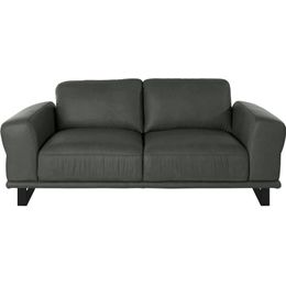 2-Sitzer W.Schillig "montanaa", grau (anthrazit z69), B:192cm H:78cm T:94cm, Sofas, 2-Sitzer, mit Metallkufen in Schwarz pulverbeschichtet, Breite 192 cm