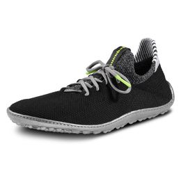 Barfu&szlig;schuh Leguano "Inspiro", Damen, Gr. 38, schwarz (schwarz, grau, neon), Textil, kontrastfarbene Details, Schuhe Barfu&szlig;schuh, Slip-On-Sneaker, Bequemschuh, Komfortschuh mit Kontrastbesatz