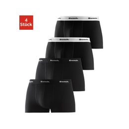 Hipster Bench., Herren, Gr. M, 4 Stk., schwarz, Jersey, Obermaterial: 95% Baumwolle, 5% Elasthan, unifarben, k&ouml;rpernah, Unterhosen Hipster, knapp sitzende Boxershorts aus Baumwollmischung, Topseller