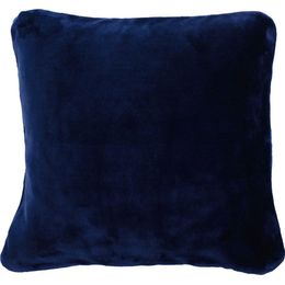 G&ouml;zze Dekokissen G&Ouml;ZZE "Premium Cashmere-Feeling Kissen", blau (marine, unifarben), B:50cm H:10cm L:50cm, Polyester, Dekokissen_Sitzkissen_Kissenh&uuml;llen, Dekokissen, 50x50cm,passend zur Premium Cashmere-Feeling Decke,Kissenh&uuml;lle&F&uuml;llung