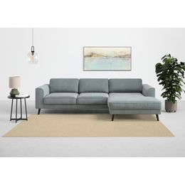 Ecksofa Trendmanufaktur "Lumber Jack, elegantes Designsofa, zeitlos modern, hoher Sitzkomfort", blau (aqua glas), B:280cm H:85cm T:167cm, 88% Polyester, 12% Nylon, Sofas, Ecksofa, wahlweise mit Bettfunktion u. Bettkasten, L-Form