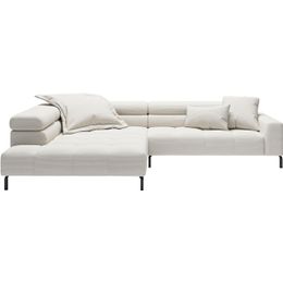 Ecksofa Home Affaire "Claya, L-Form, incl. Kopfteilverstellung, Breite 311 cm", wei&szlig; (snow), B:311cm H:71cm T:219cm, 88% Polyester, 12% Polyacryl, Sofas, Ecksofa, ohne elektrischen Sitzvorzug